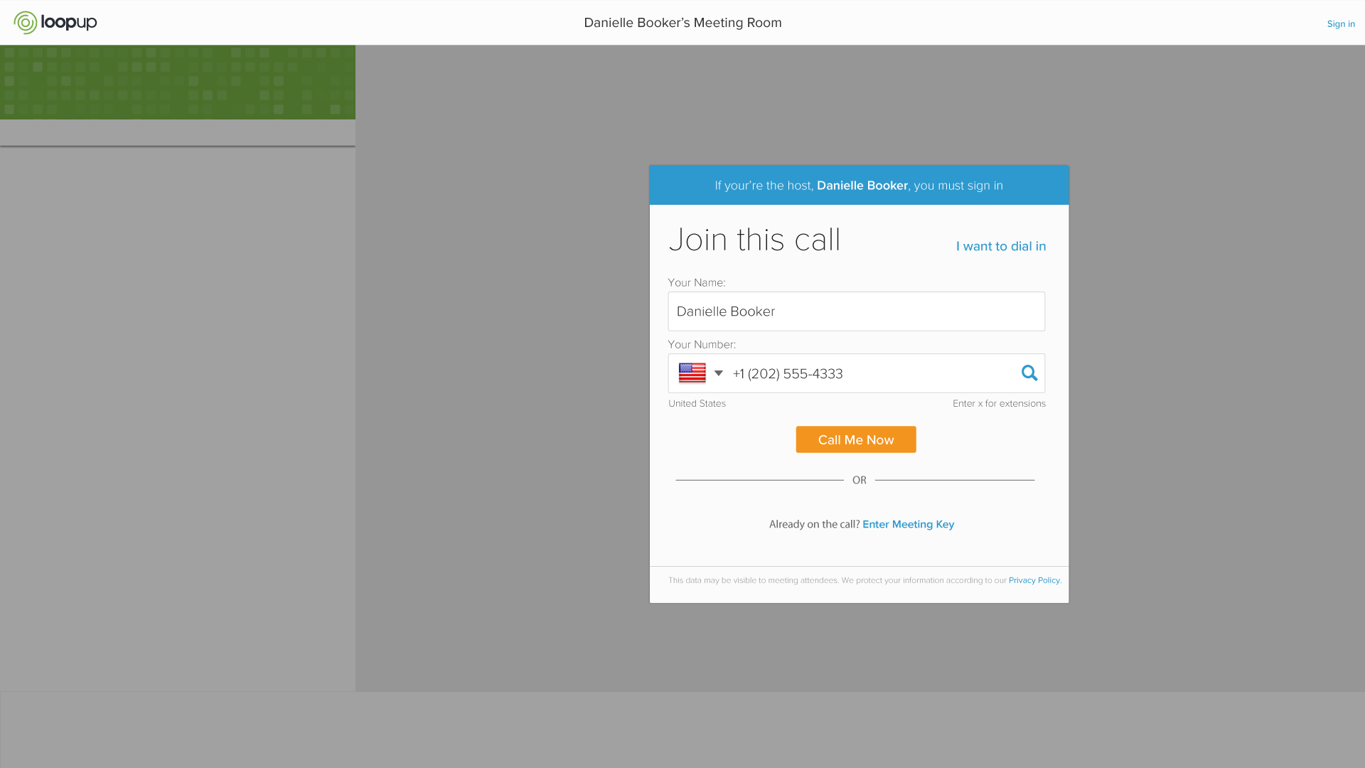 Joining a Meeting via Your LoopUp Account