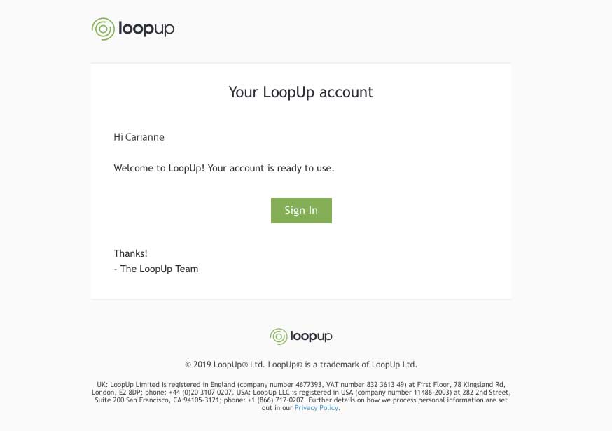 Deactivating/Reactivating a User’s LoopUp Account