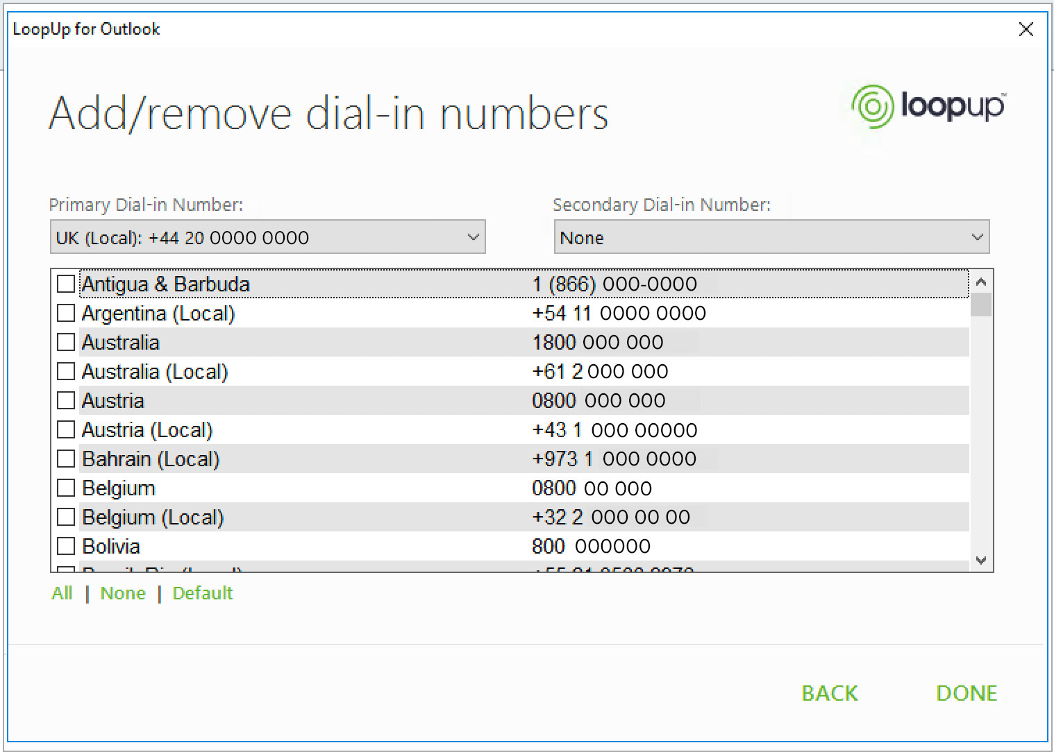 International Dial-In Numbers